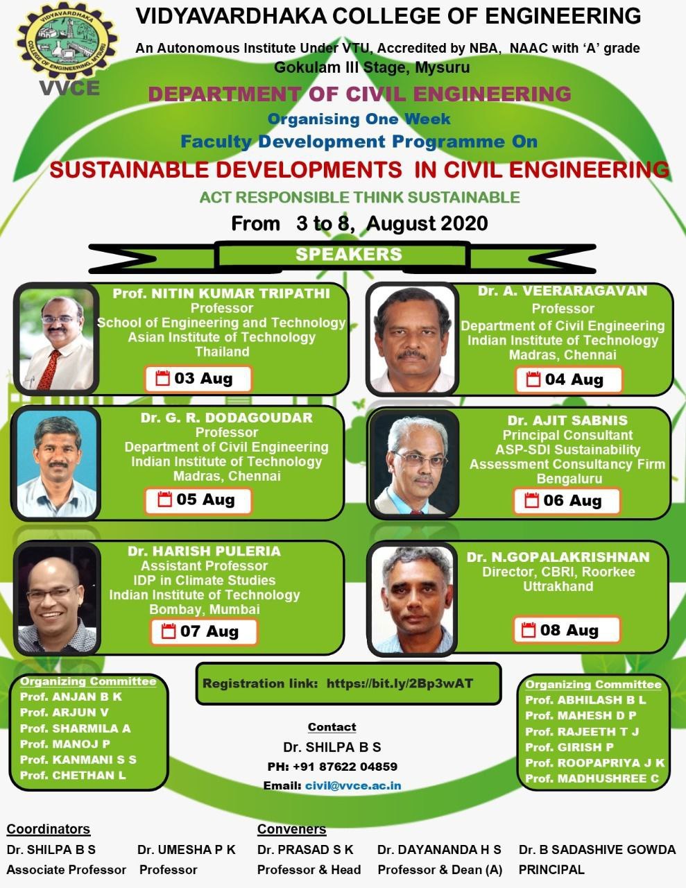 WEBINAR; FDP ON “SUSTAINABLE DEVELOPMENTS IN CIVIL ENGINEERING” (3rd to ...